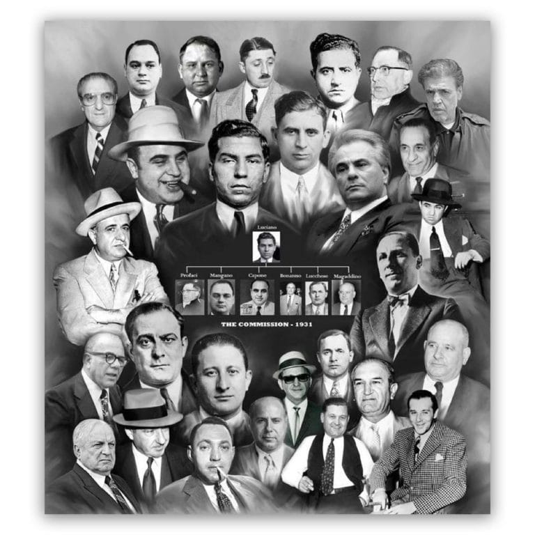 The Gangsters Line-Up In Old Bar - Popart Schilderijen - Popart ...